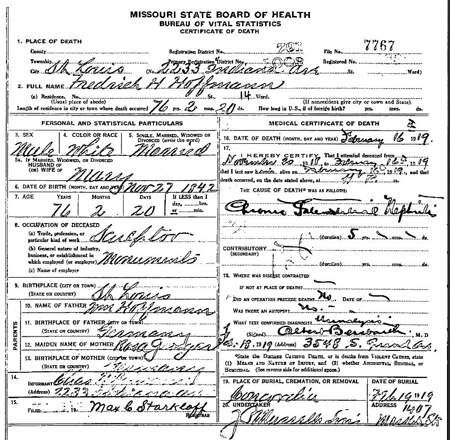 frederick-hoffmann-death-certificate
