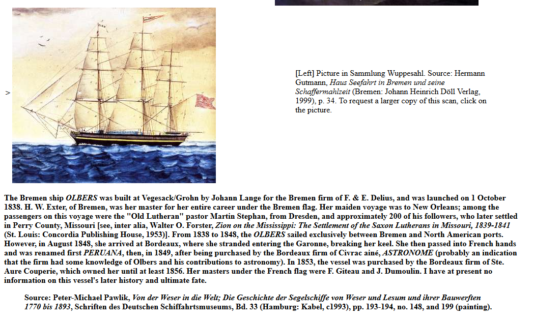 Olbers information and picture