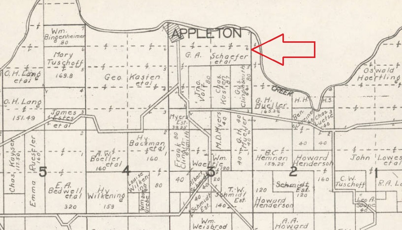 Schaefer land Appleton 1930 map