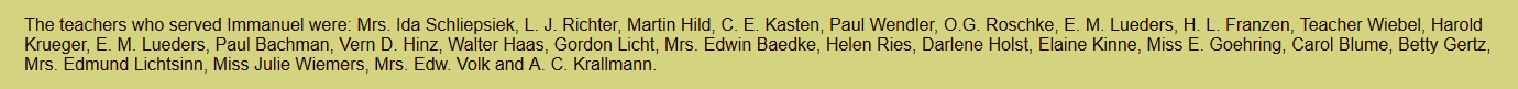 Teachers Immanuel Pomeroy IA Lueders