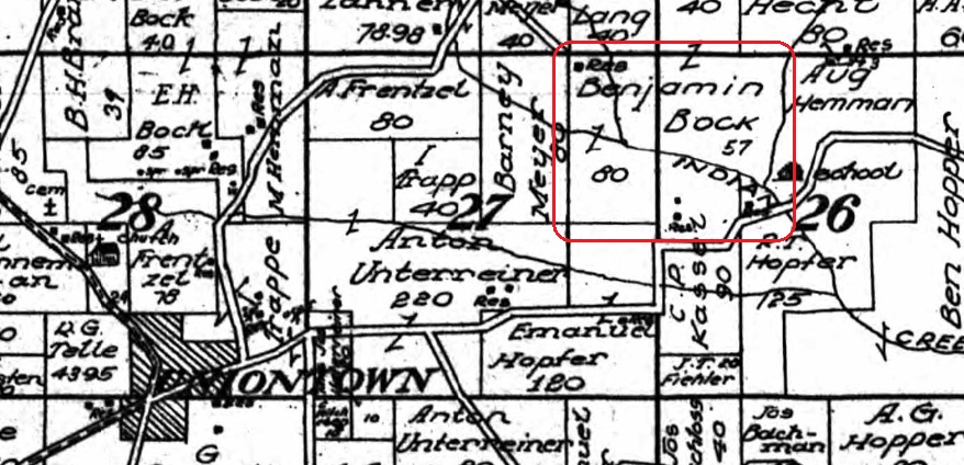 Benjamin Bock land map 1915