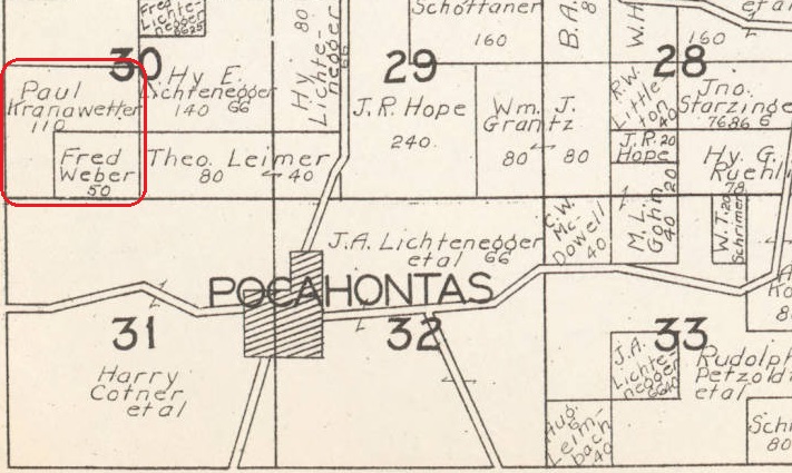 Paul Kranawetter land map 1930 Cape Girardeau County