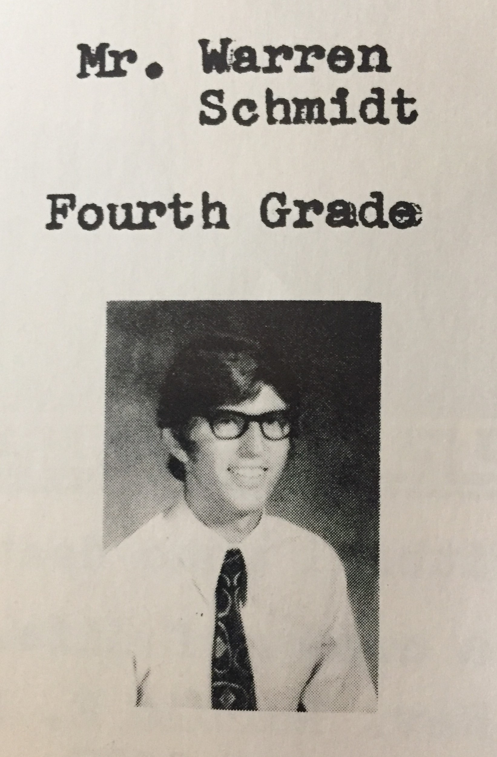 Warren Schmidt 4th grade LCS 1973