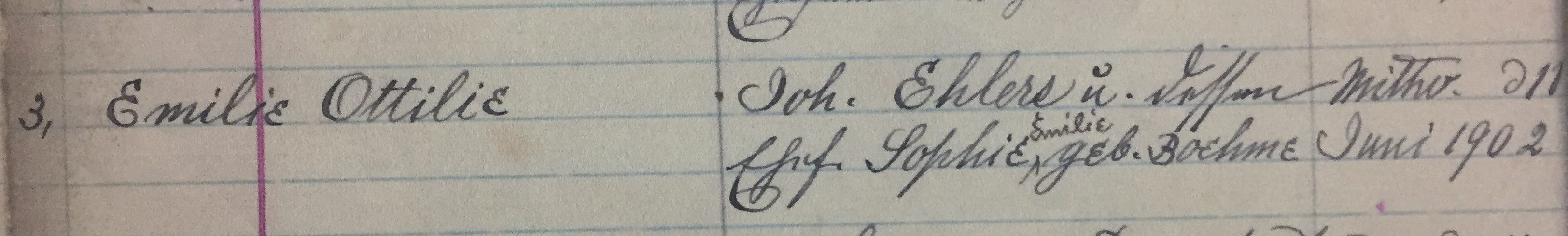 Emily Ehlers baptism record 1 Christ Jacob IL