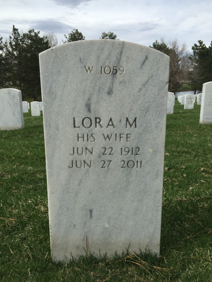 Lora Rubel gravestone Fort Logan National Cemetery Denver CO