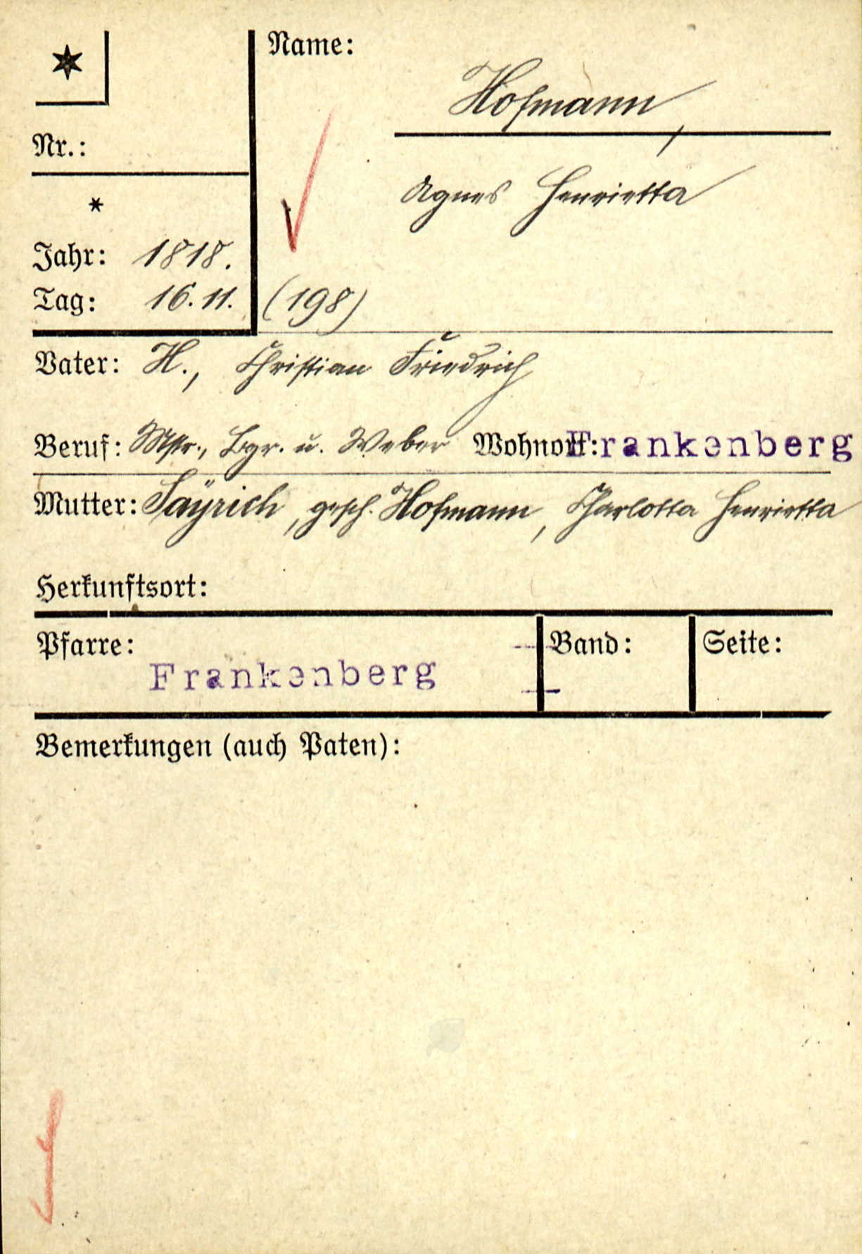agnes-henrietta-hoffmann-birth-record-frankenberg-germany
