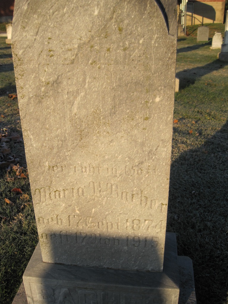Maria Bacher gravestone St. John’s Pocahontas MO