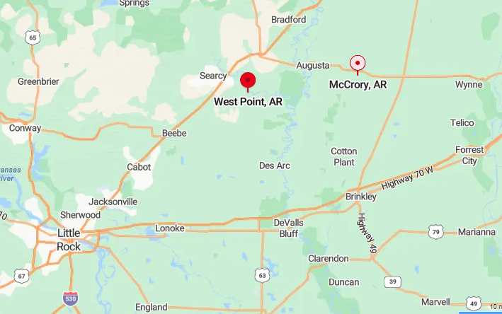 mccrory-and-west-point-ar-map