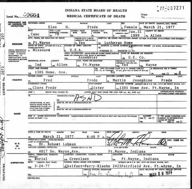 Fred Frede – Father of Ft. Wayne Females